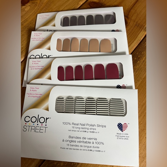 Color Street | Makeup | Color Street Nail Polish Strips Set 4 Different ...
